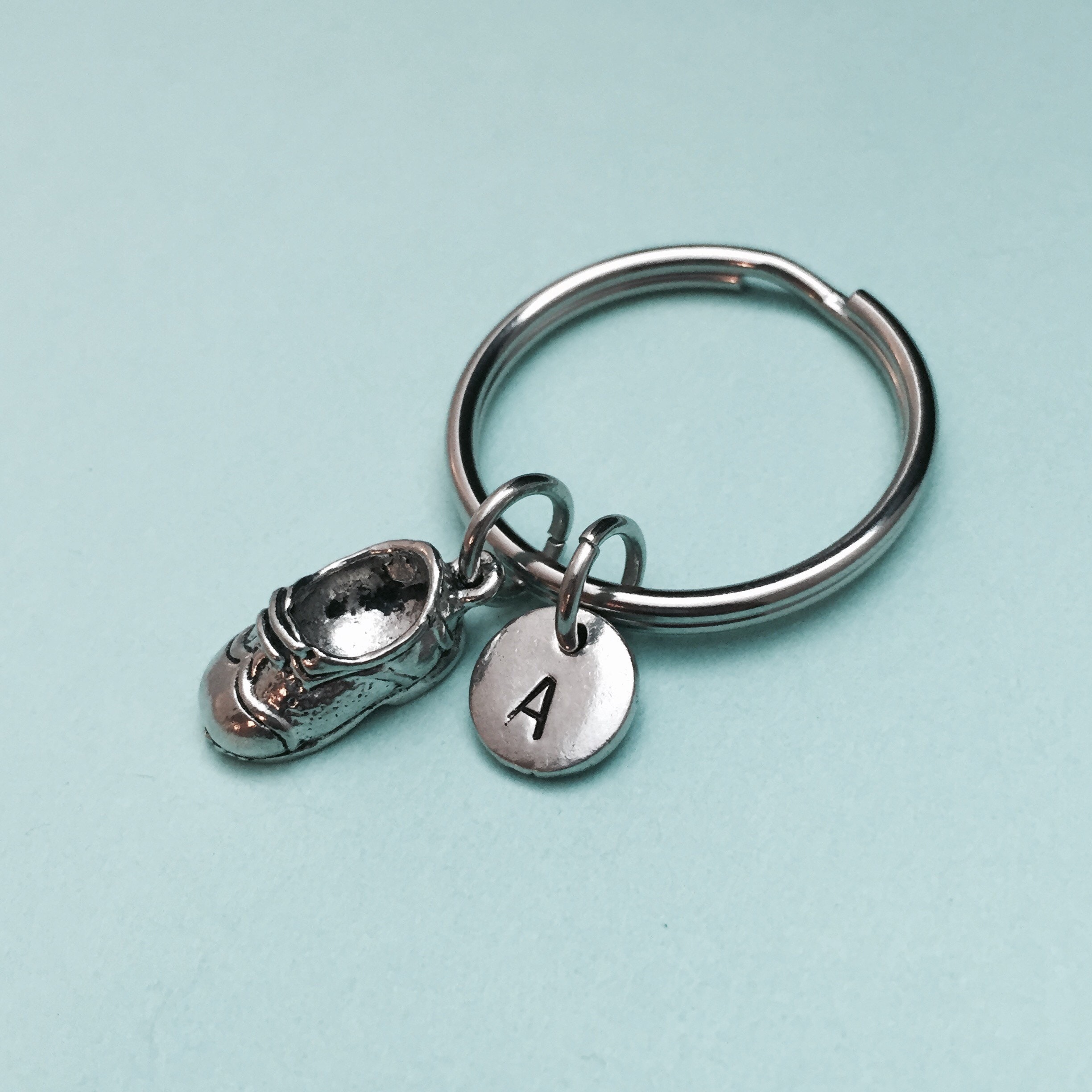 Baby Shoe Keychain, Baby Shoe Charm, Baby Keychain, Personalized ...