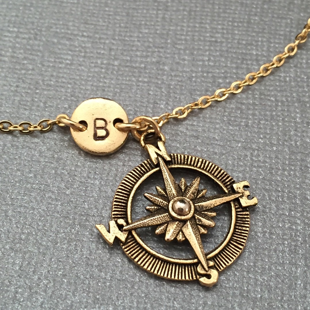 Compass Charm Bracelet, Compass Charm, Direction, Adjustable Bracelet ...