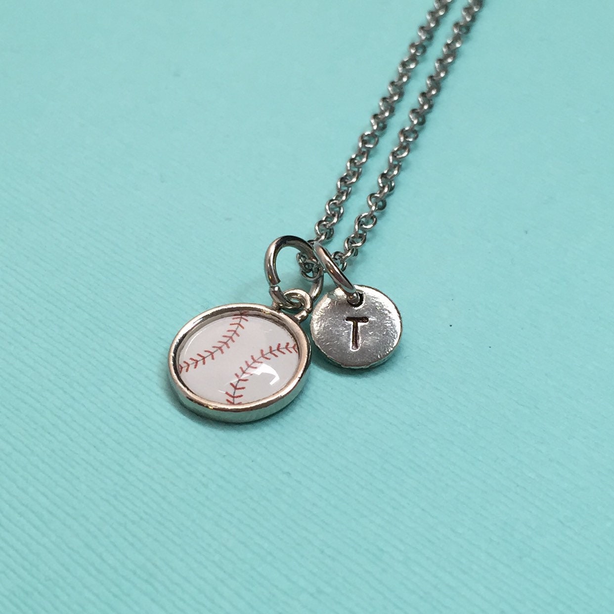 Baseball Necklace, Baseball Charm, Sports Necklace, Personalized ...