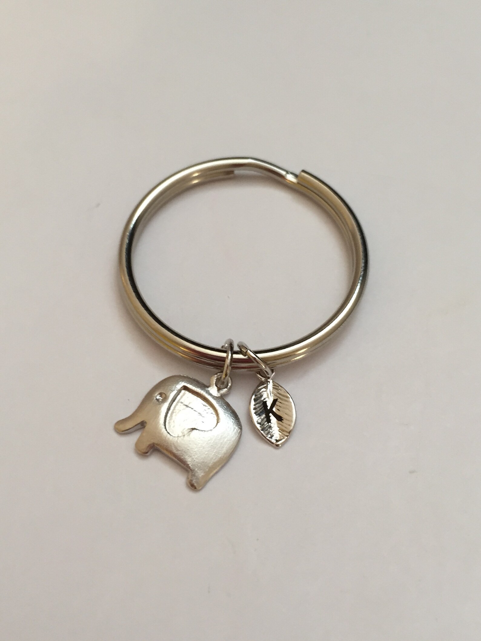 Elephant With Heart Keychain Elephant Charm Animal Keychain - Etsy