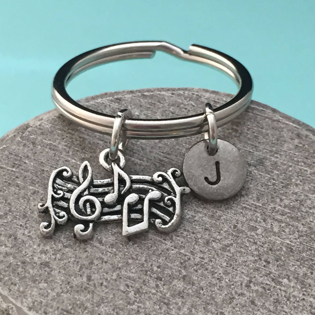 Music Notes Keychain, Music Notes Charm, Music Keychain, Personalized ...