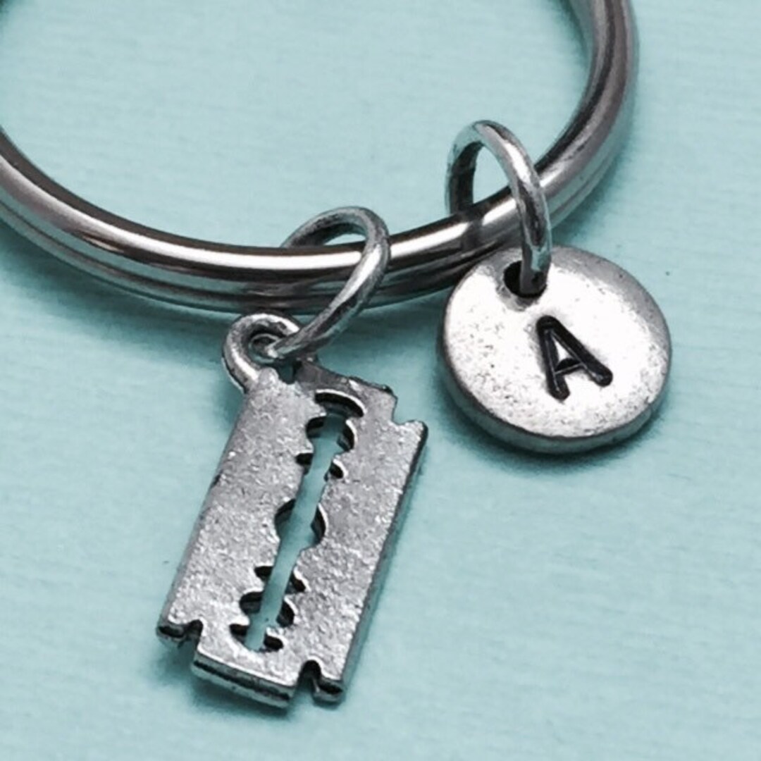 Razor Blade Keychain, Razor Blade Charm, Beauty Keychain, Personalized ...