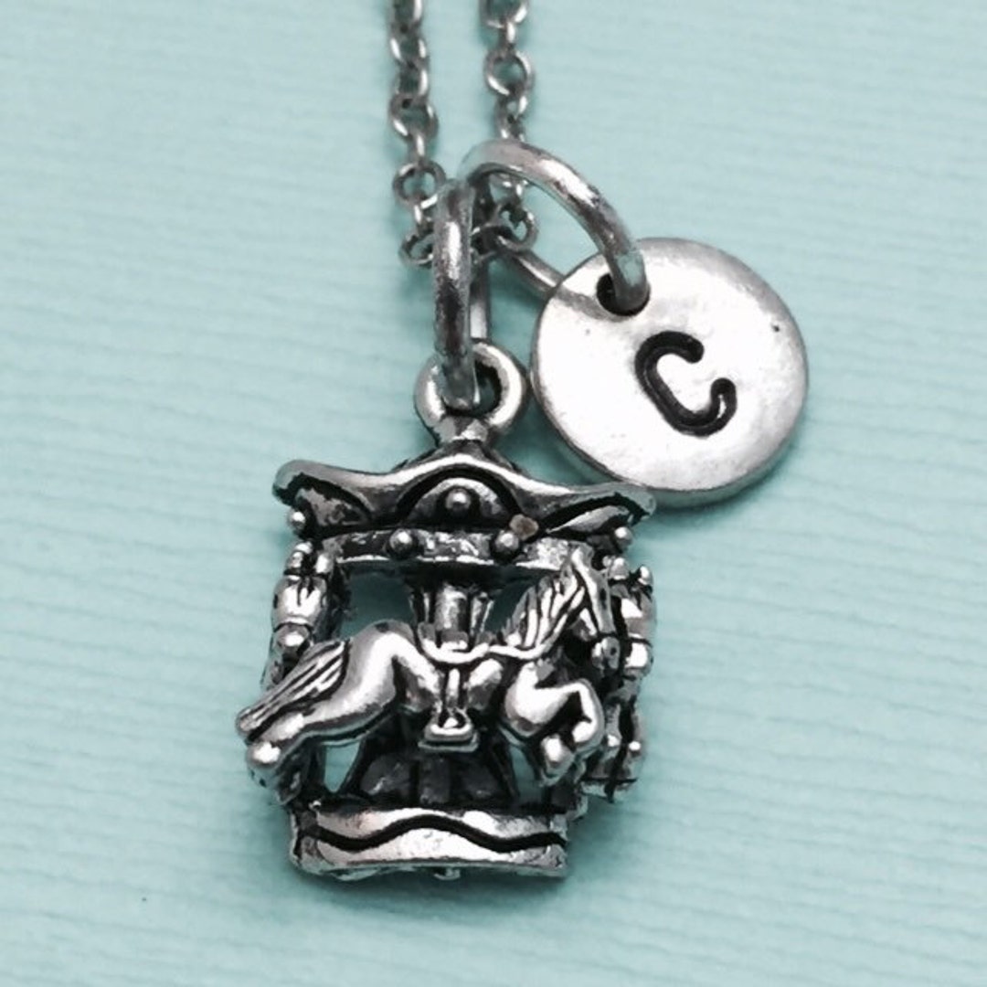 Carousel Necklace, Carousel Charm, Amusement Ride, Personalized ...