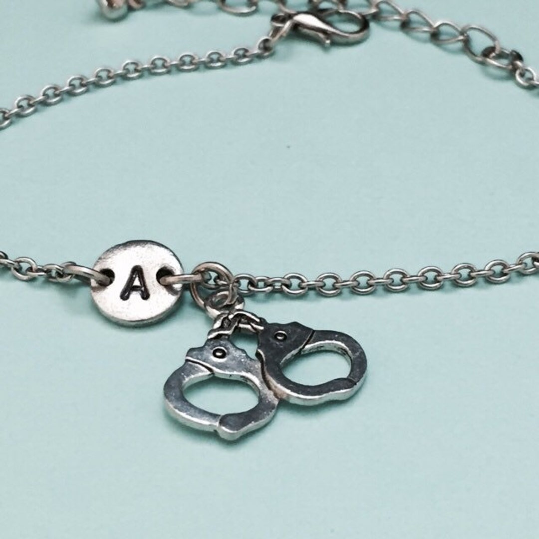 Handcuff Charm Bracelet, Handcuffs Charm, Adjustable Bracelet ...