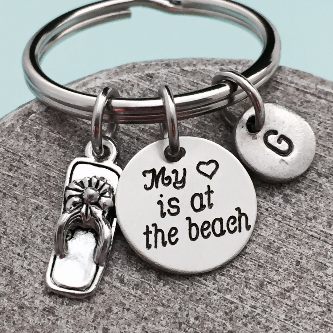 Beach Keychain, Beach Charm, Vacation Keychain, Personalized Keychain ...