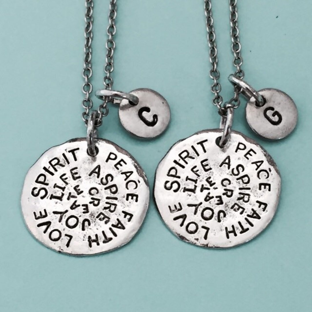 Best Friend Necklace, Love Peace and Spirit Necklace, Love Necklace ...