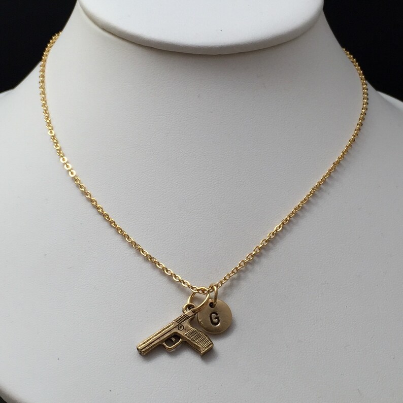Gun Necklace Gun Charm Weapon Necklace Personalized - Etsy