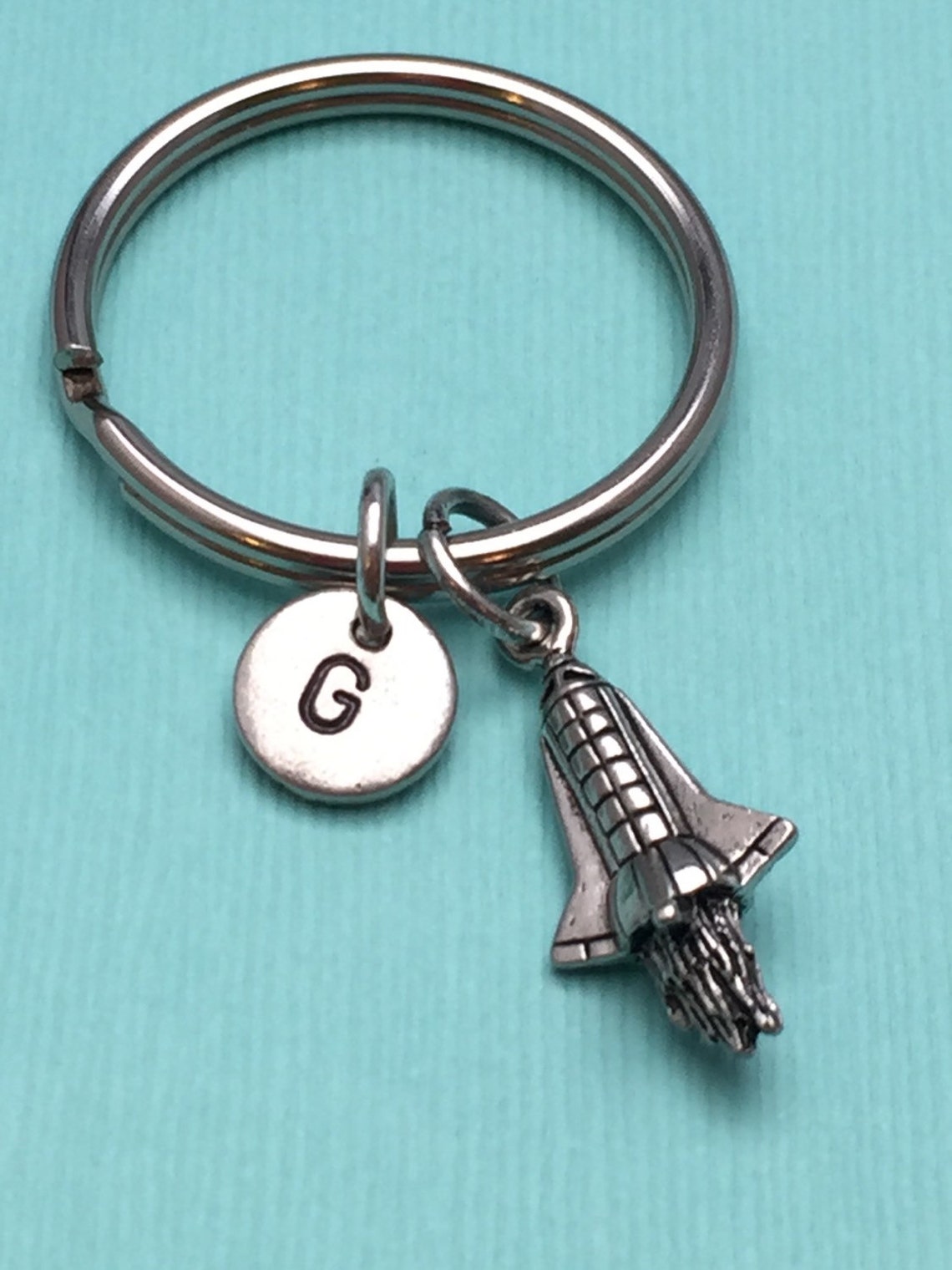 Spaceship keychain rocket keychain personalized keychain | Etsy