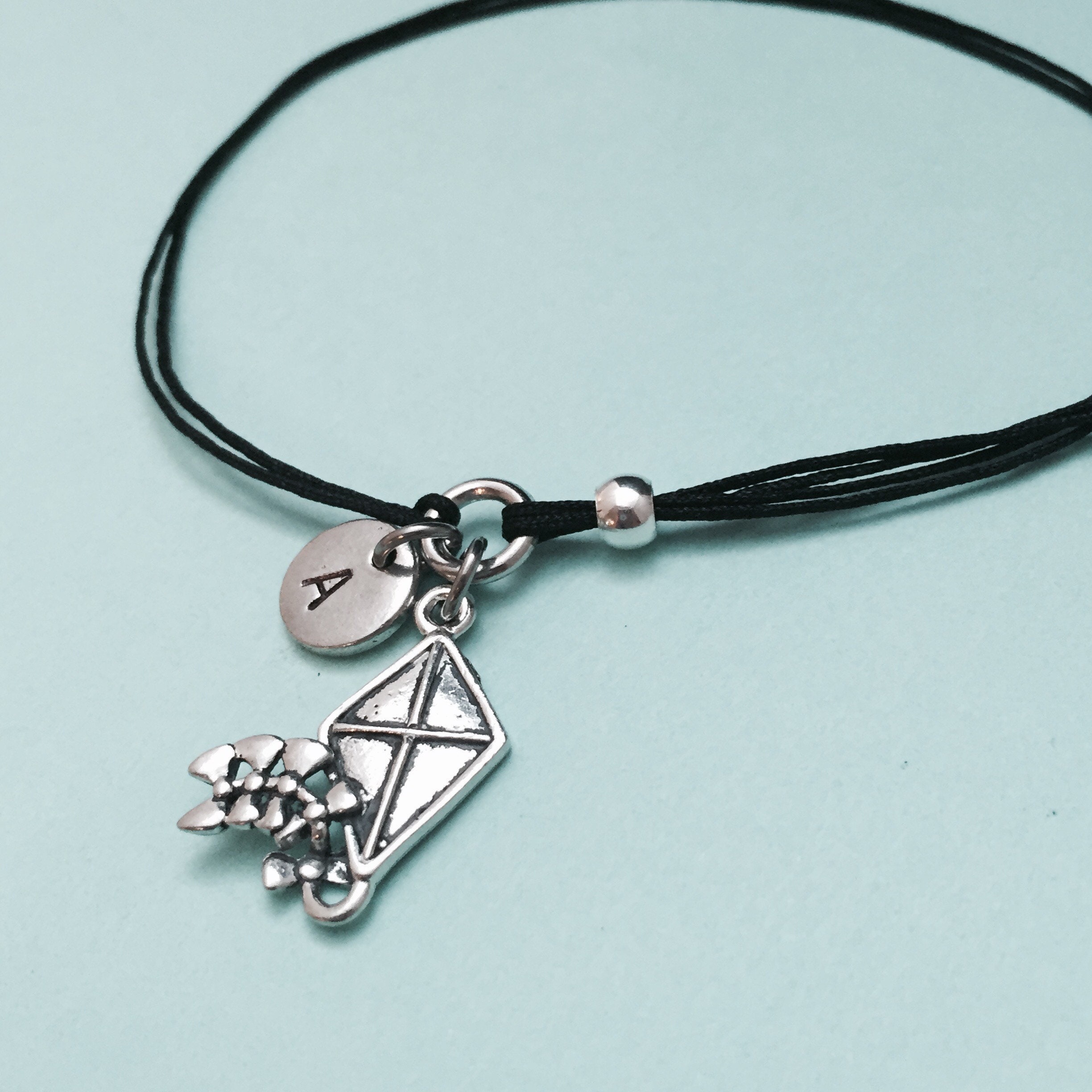 Kite Cord Bracelet Kite Charm Bracelet Adjustable Bracelet | Etsy