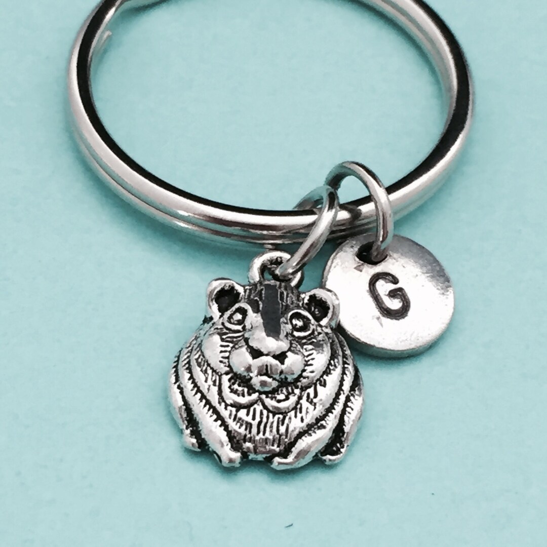 Hamster Keychain, Hamster Charm, Animal Keychain, Personalized Keychain ...