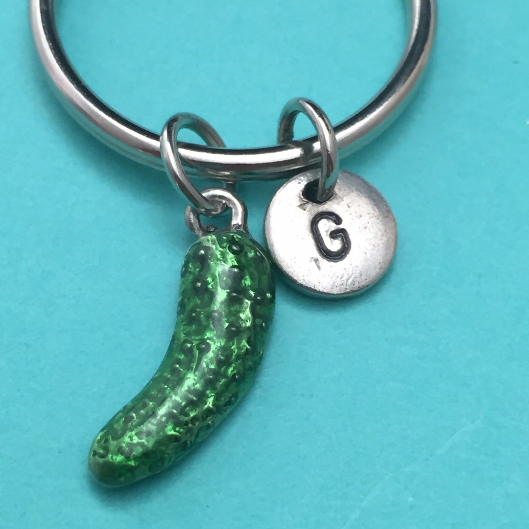 Pickle Keychain, Pickle Charm, Food Keychain, Personalized Keychain ...