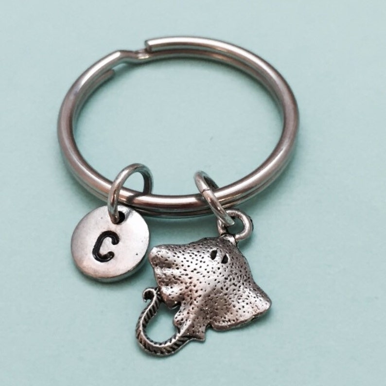 Stingray Keychain, Stingray Charm, Sea Animal Keychain, Personalized ...