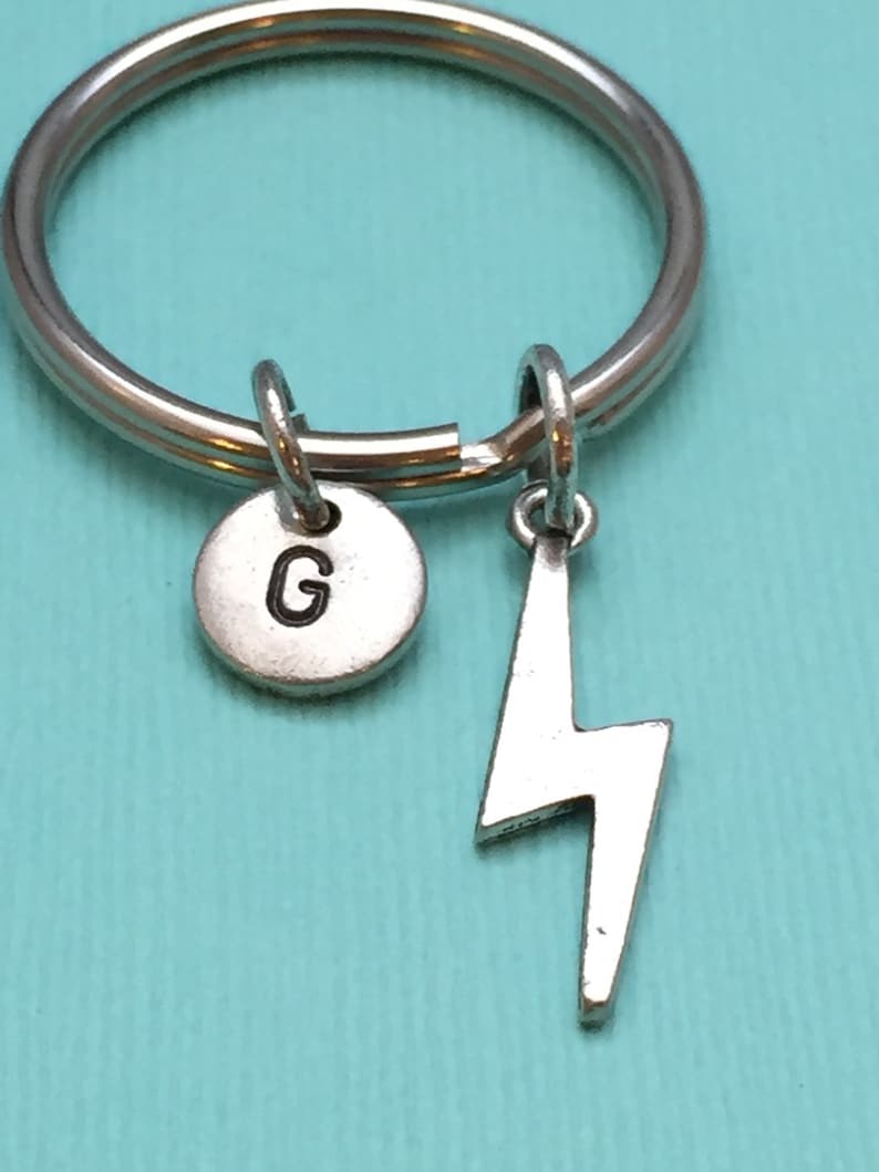 Lightning Keychain, Lightning Bolt Keychain, Personalized Keychain ...