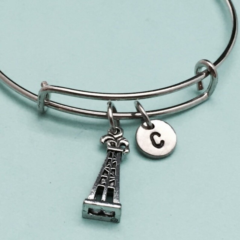 Oil Rig Bangle Oil Rig Charm Bracelet Expandable Bangle - Etsy
