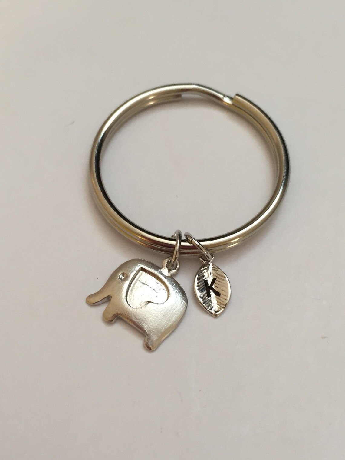 Elephant With Heart Keychain Elephant Charm Animal Keychain - Etsy