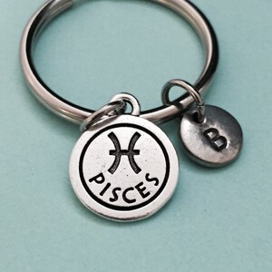 Pisces Keychain, Pisces Charm, Horoscope Keychain, Personalized ...