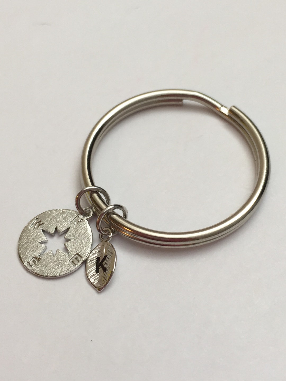 Star Cut Out Compass Keychain, Star Cut Out Compass Charm, Compass ...