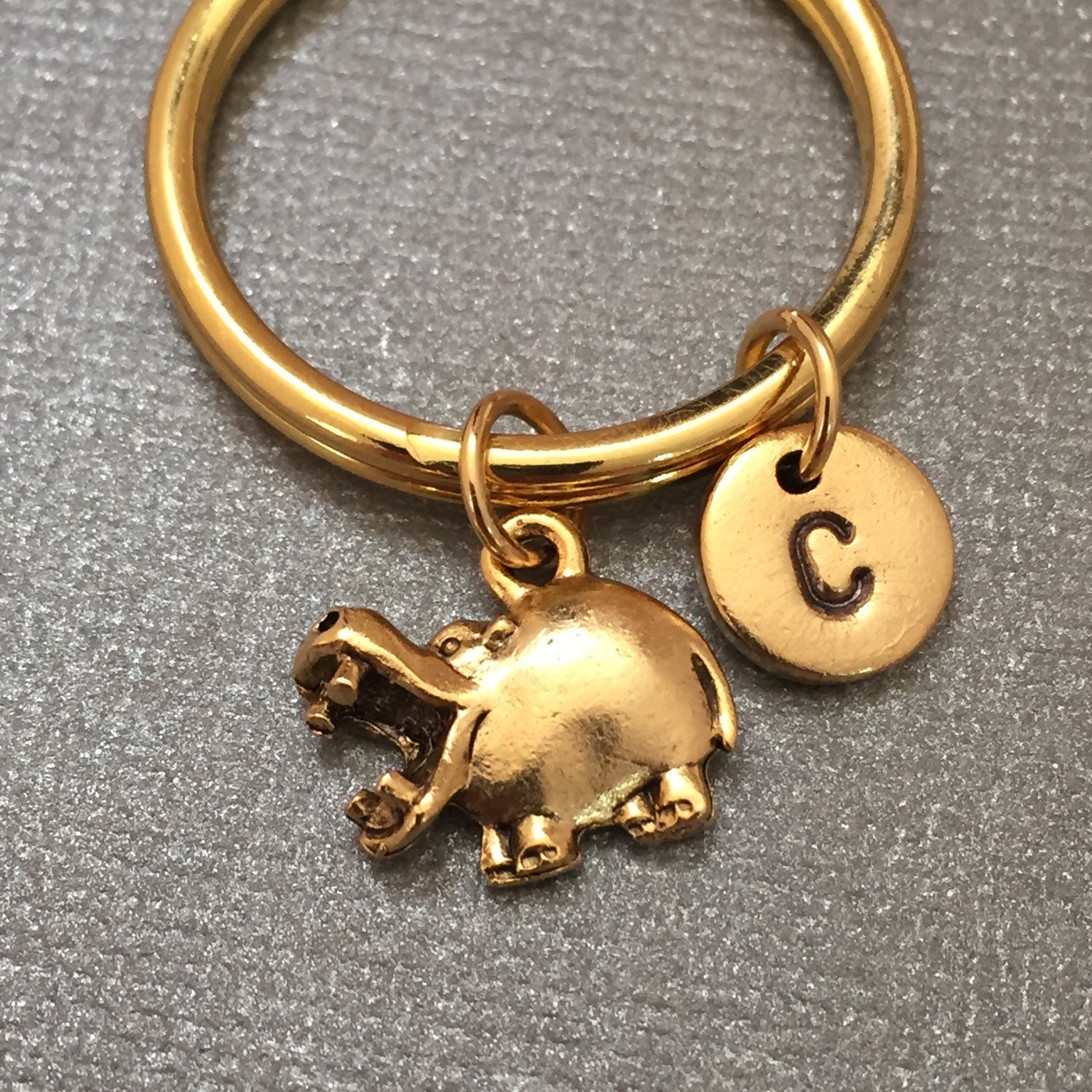 Hippo Keychain Hippo Charm Animal Keychain Personalized - Etsy
