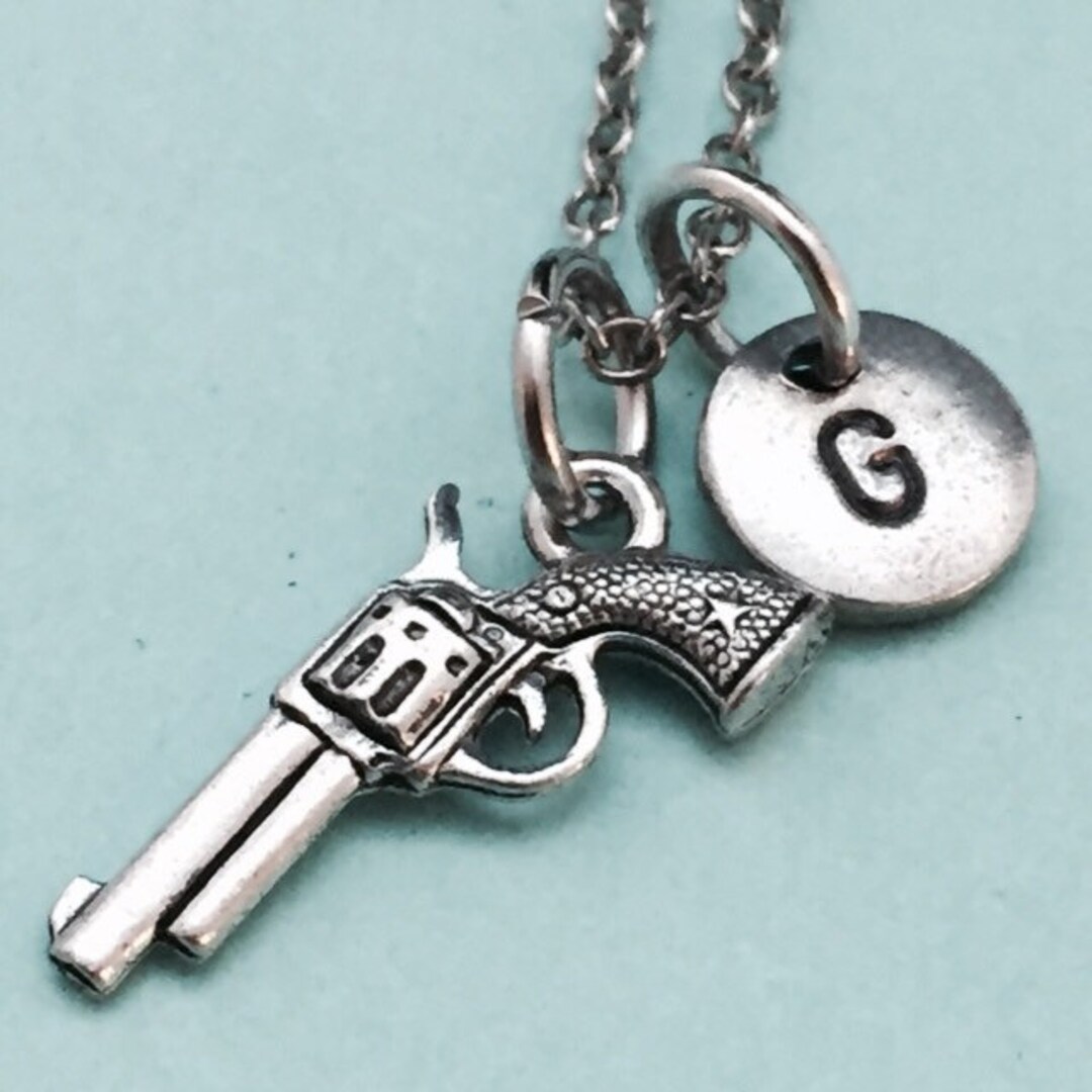 Gun Necklace, Gun Charm, Weapon Necklace, Personalized Necklace ...