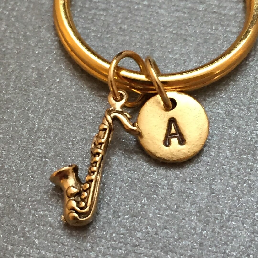 Saxophone Keychain, Saxophone Charm, Musical Instrument Keychain ...