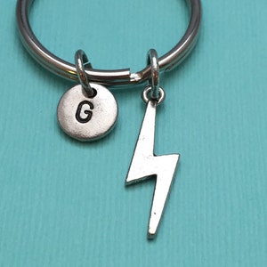 Lightning Keychain, Lightning Bolt Keychain, Personalized Keychain ...