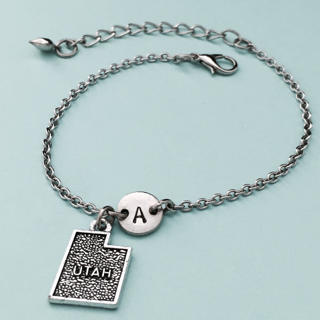 Utah Charm Bracelet, Utah Charm, Adjustable Bracelet, State ...
