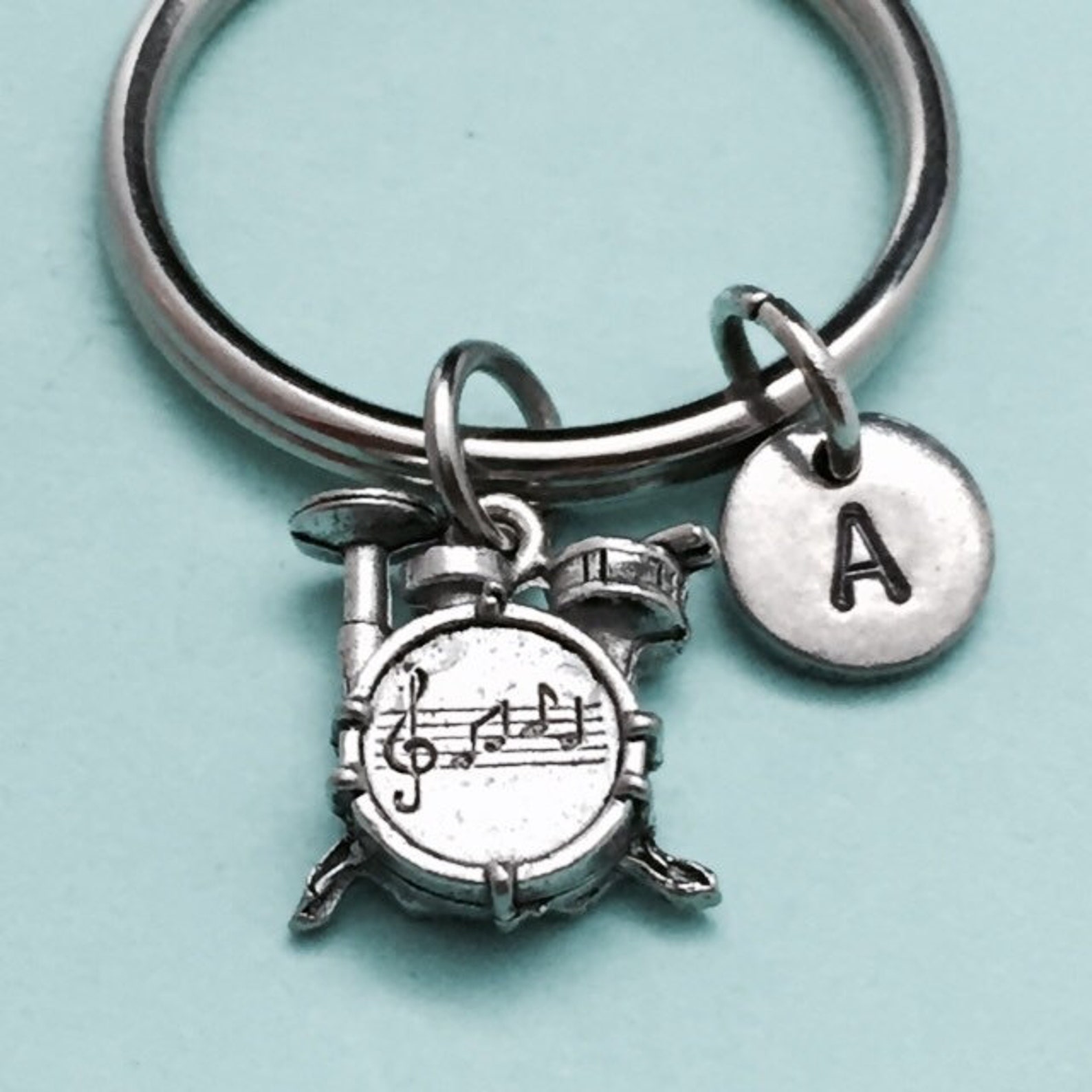 Drum Set Keychain, Drum Set Charm, Musical Instrument Keychain ...