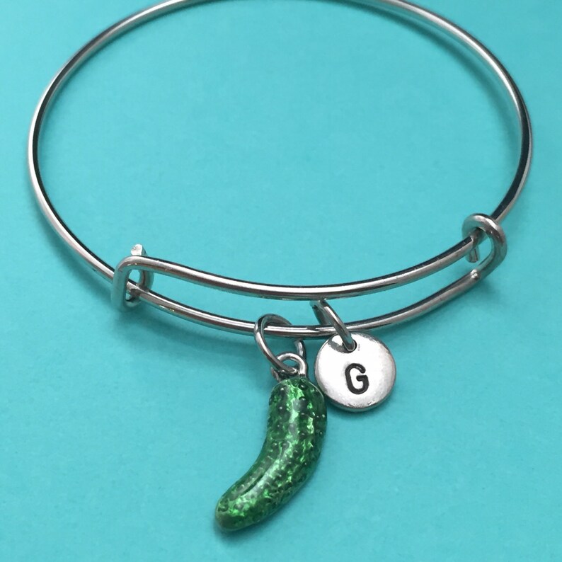 Pickle bangle pickle charm bracelet expandable bangle charm | Etsy