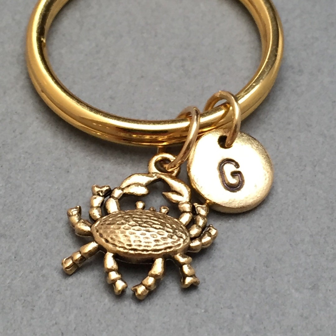 Crab Keychain, Crab Charm, Animal Keychain, Personalized Keychain ...