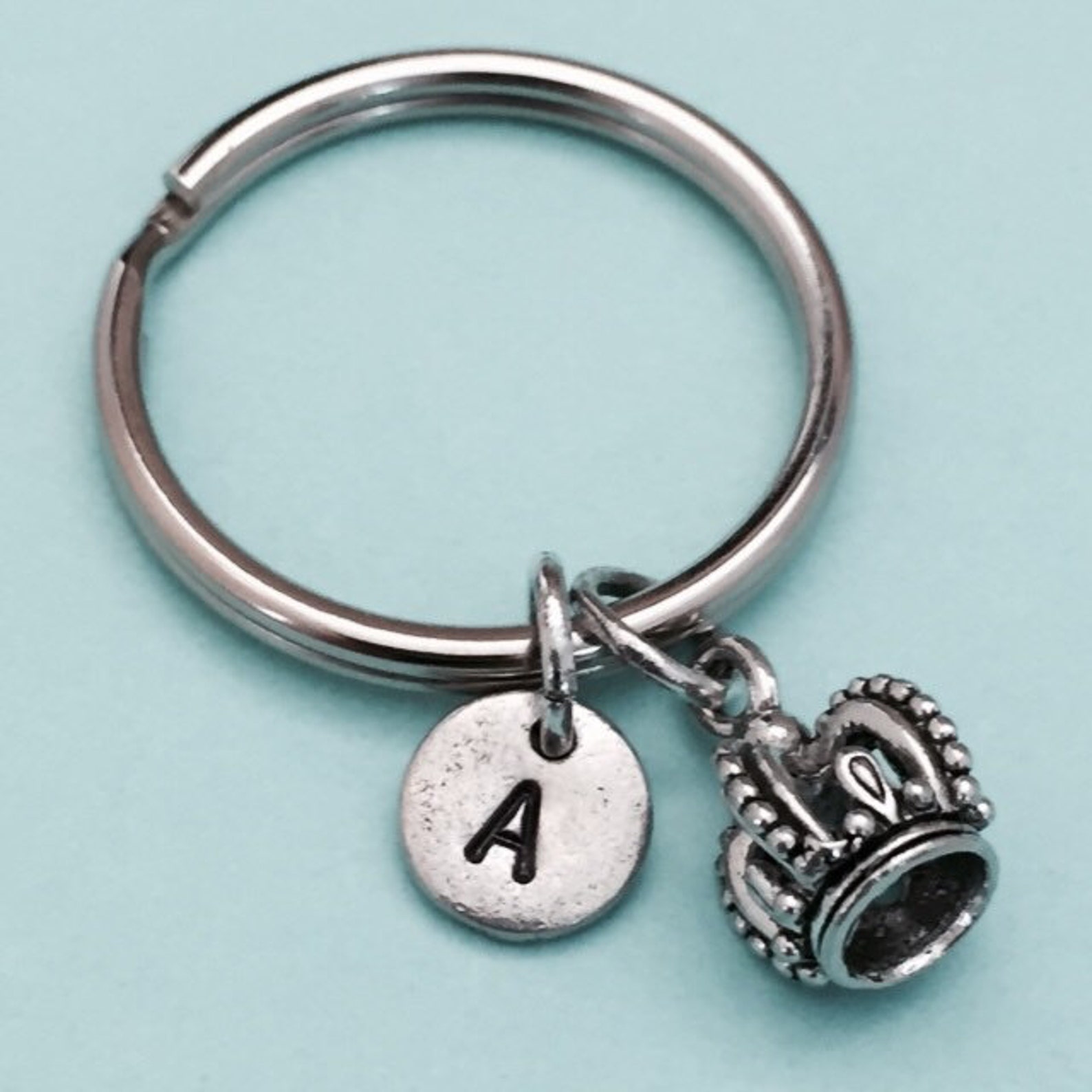 Crown Keychain, Crown Charm, Princess Keychain, Personalized Keychain ...