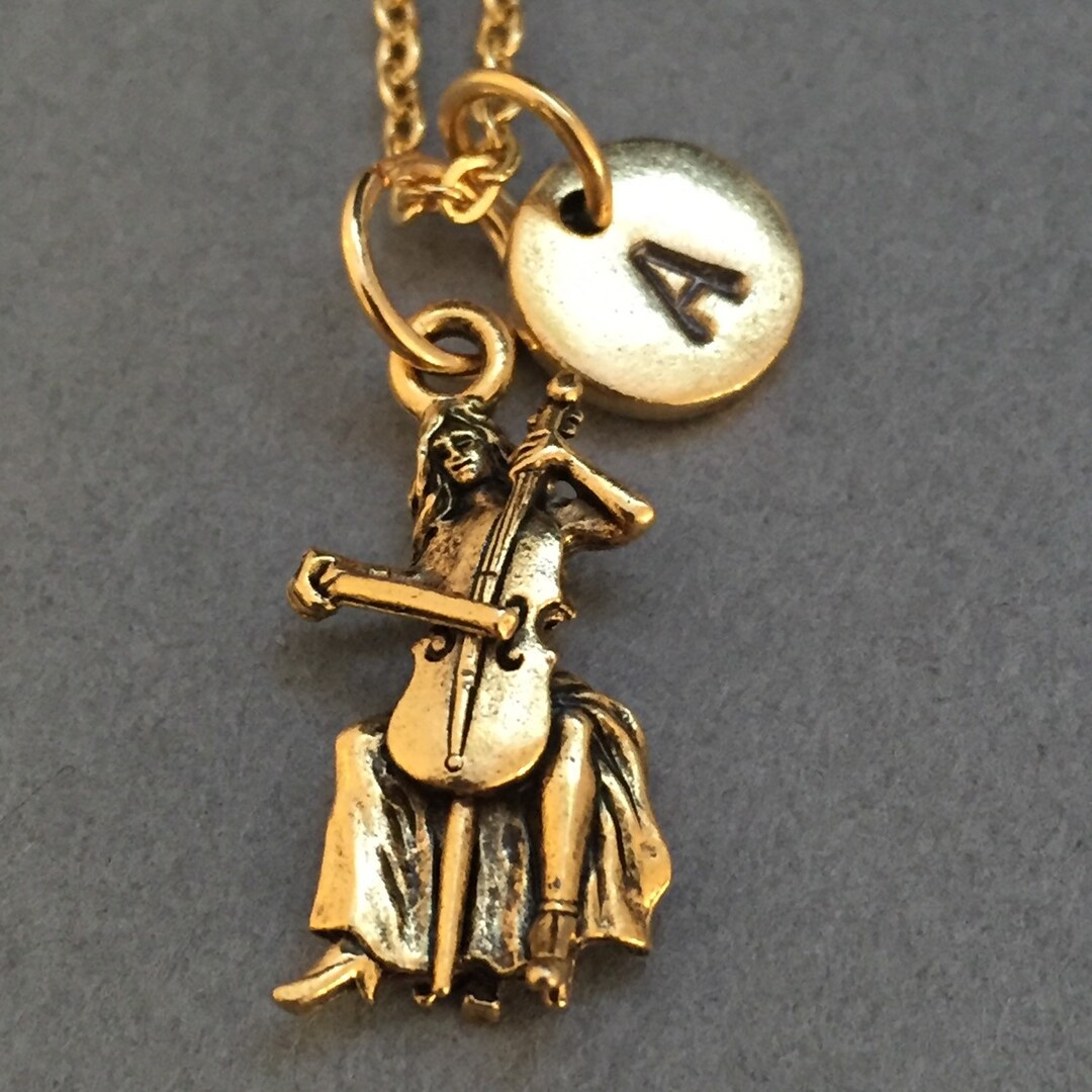 Cello Player Necklace, Cello Player Charm, Music Necklace, Personalized ...