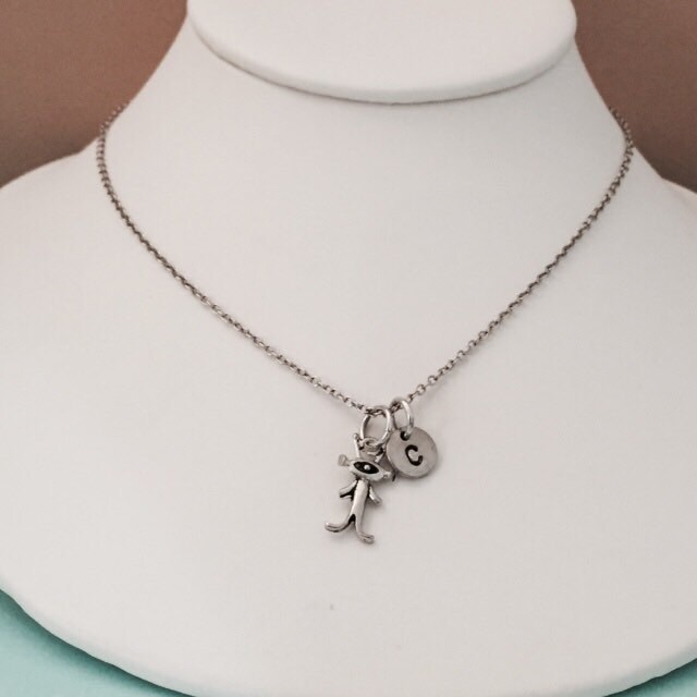 Alien Necklace Alien Charm Space Necklace Personalized - Etsy