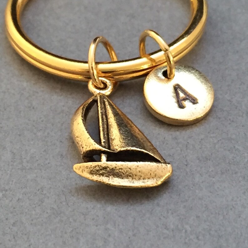 Sailboat Keychain Sailboat Charm Boat Keychain Personalized - Etsy