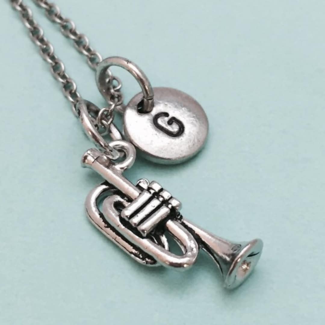 Trumpet Necklace, Trumpet Charm, Instrument, Musician, Music Charm ...