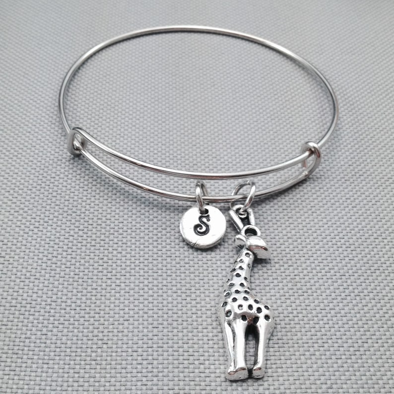 Giraffe Bangle Bracelet Animal Bracelet Charm Bracelet | Etsy