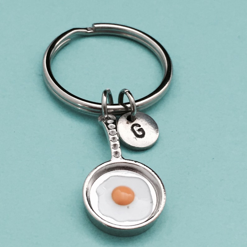 Fried egg keychain fried egg charm food keychain | Etsy