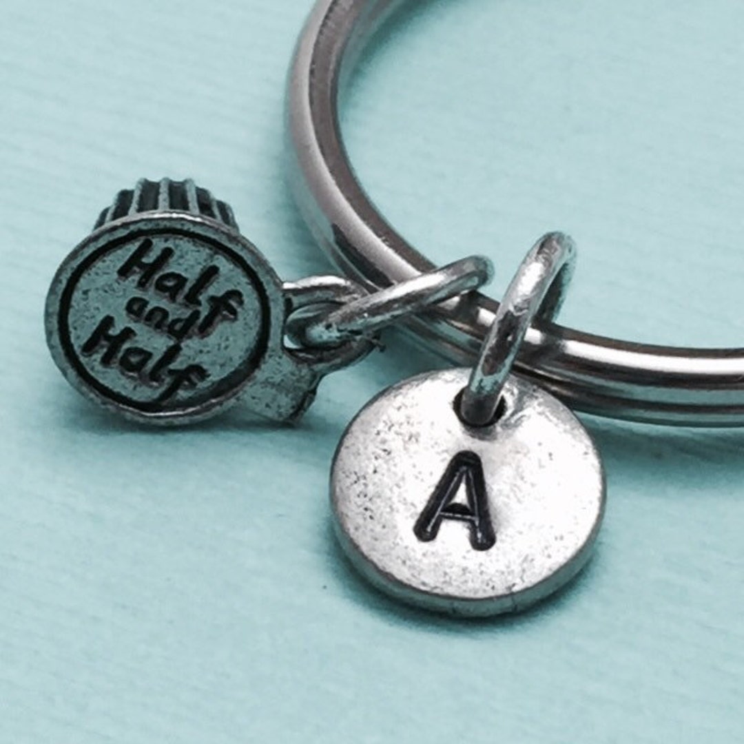 Half and Half Keychain, Half and Half Charm, Food Keychain ...
