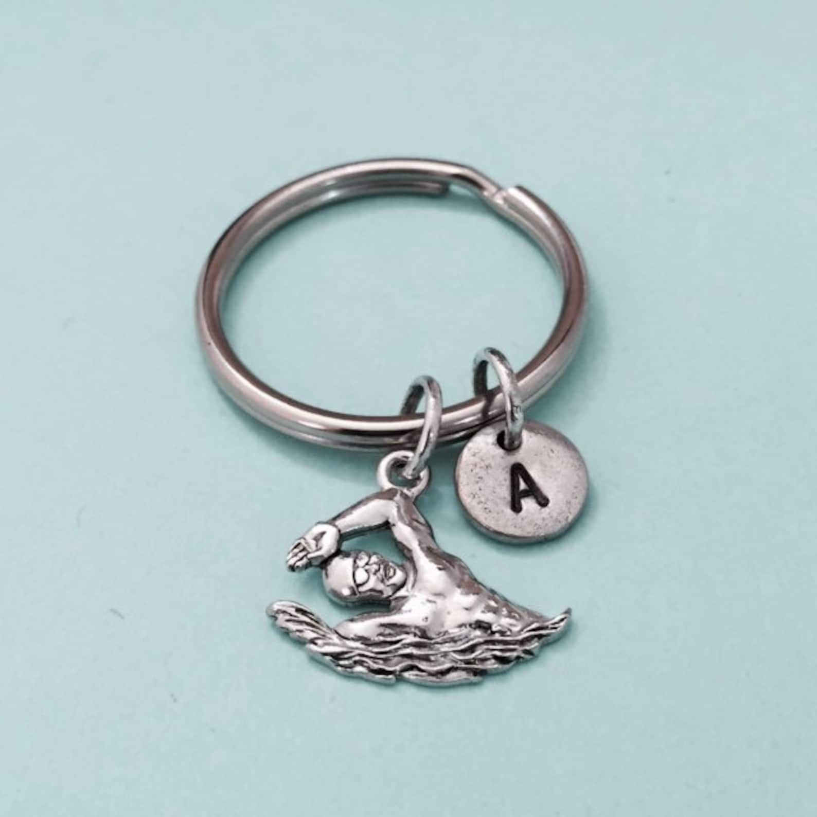Male Swimmer Keychain Male Swimmer Charm Swimming Keychain - Etsy