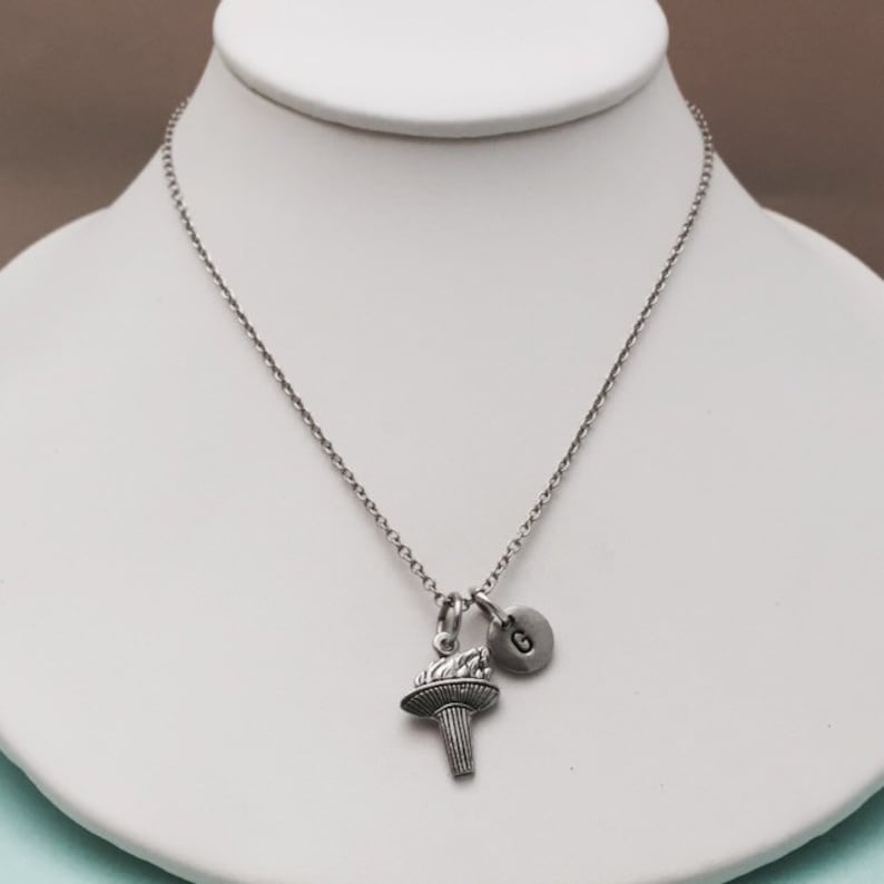 Torch Necklace, Torch Charm, Light Necklace, Personalized Necklace ...