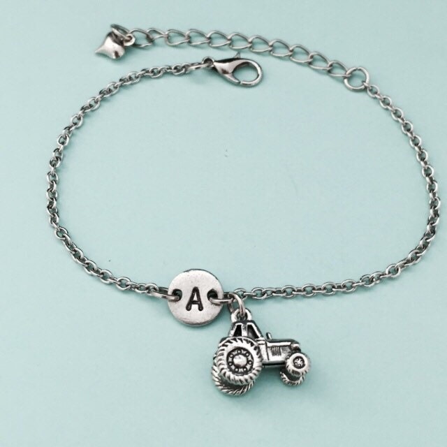 Tractor Charm Bracelet Farming Charm Adjustable Bracelet - Etsy