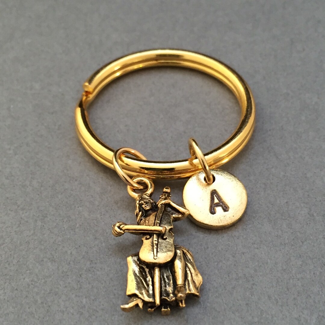 Cello Player Keychain, Cello Player Charm, Musical Instrument Keychain ...