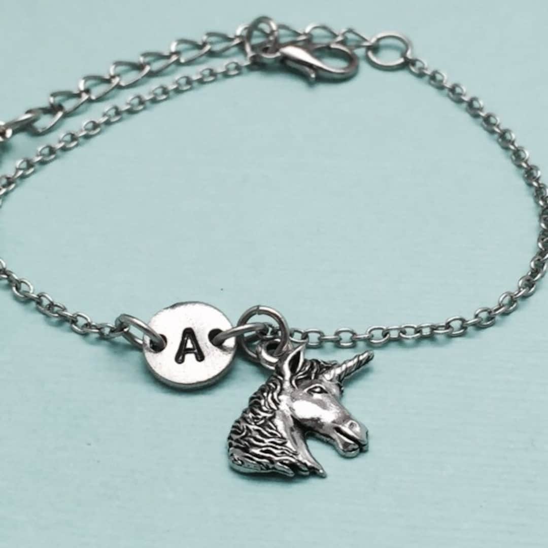 Unicorn Charm Bracelet, Unicorn Charm, Adjustable Bracelet, Animal ...