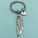 Feather Keychain, Feather Charm, Silver Feather Keychain, Personalized ...