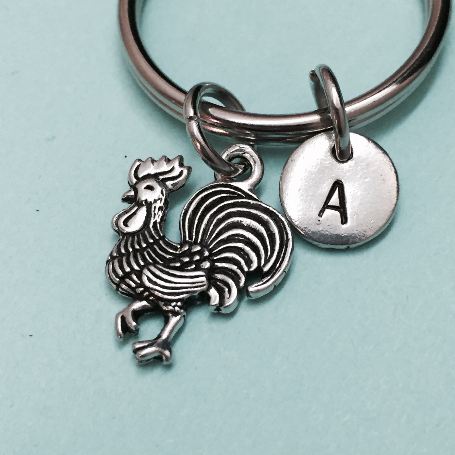 Rooster Keychain Rooster Charm Animal Keychain Personalized - Etsy