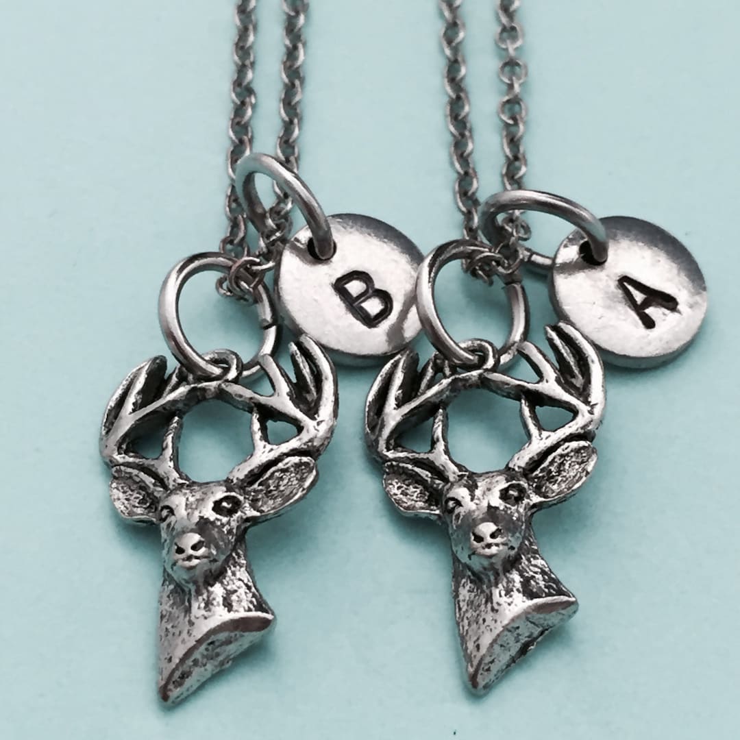 Best Friend Necklace, Deer Head Necklace, Hunting Necklace, Bff ...