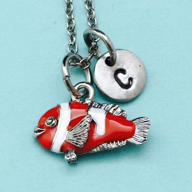 Clown Fish Charm, Clown Fish Necklace, Fish Necklace, Personalized ...