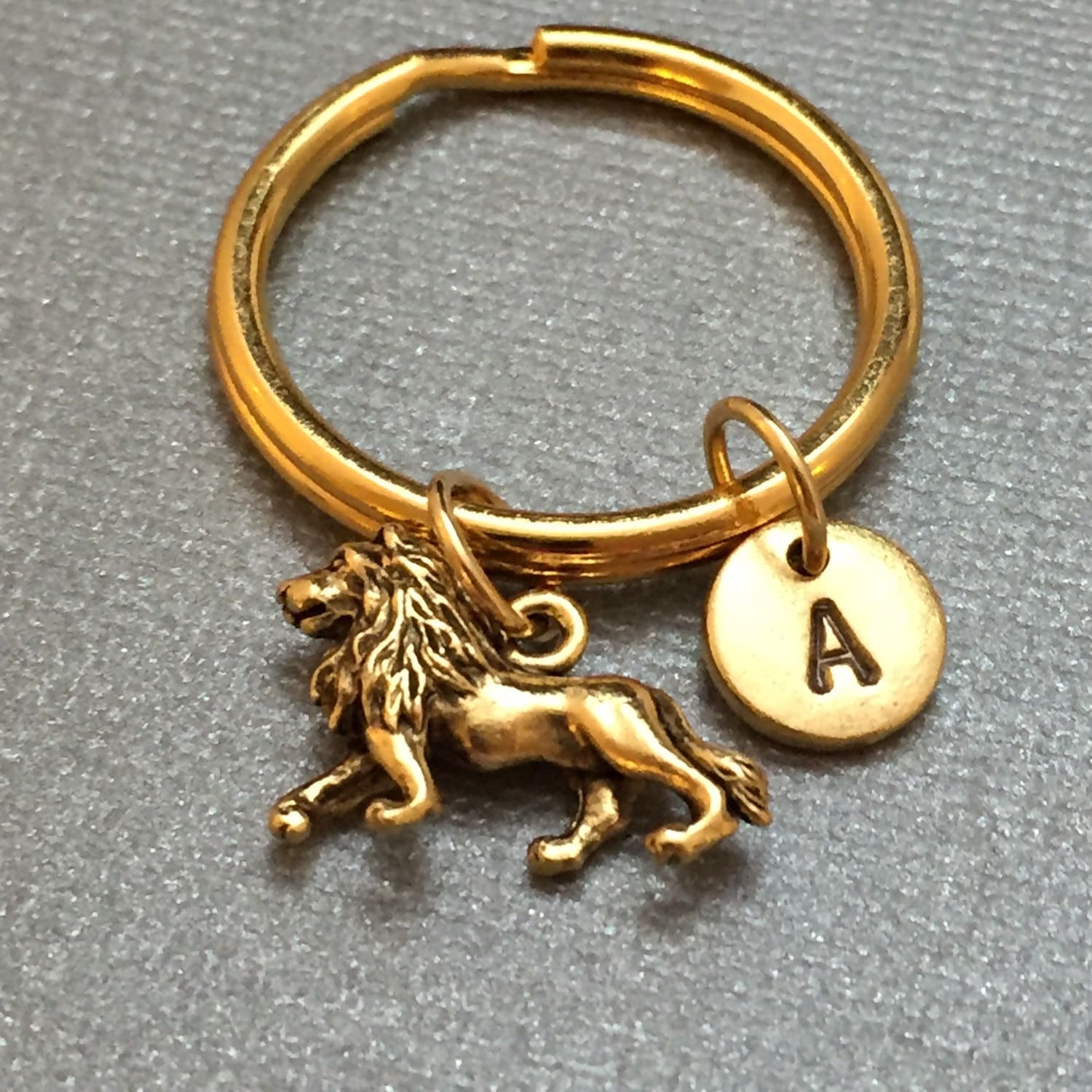 Lion Keychain Lion Charm Animal Keychain Personalized | Etsy