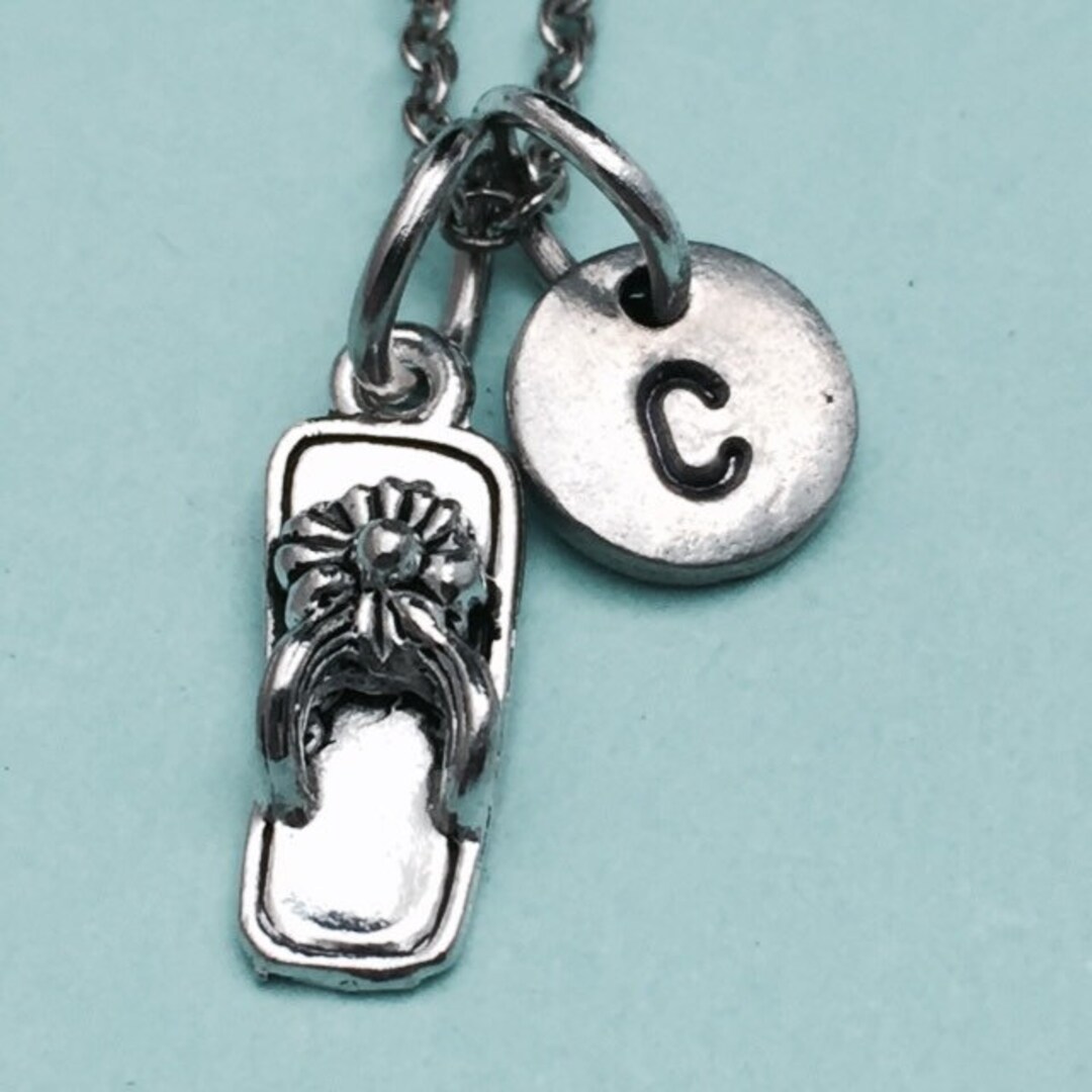 Flip Flop Necklace, Flip Flop Charm, Shoe Necklace, Personalized ...