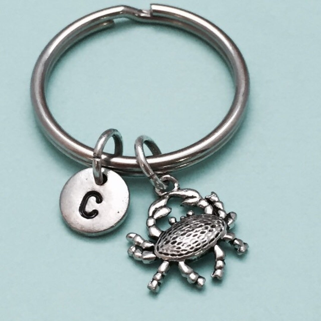 Crab Keychain, Crab Charm, Sea Creature Keychain, Personalized Keychain ...