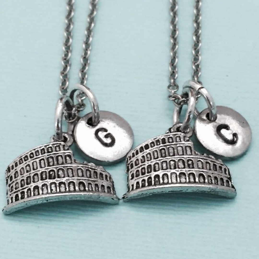 Best Friend Necklace, Colosseum Necklace, Place Necklace, Bff Necklace ...